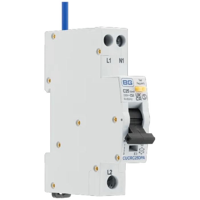 BG RCBO 25A Bi-Directional Double Pole C Curve 6kA CUCRC25DPA