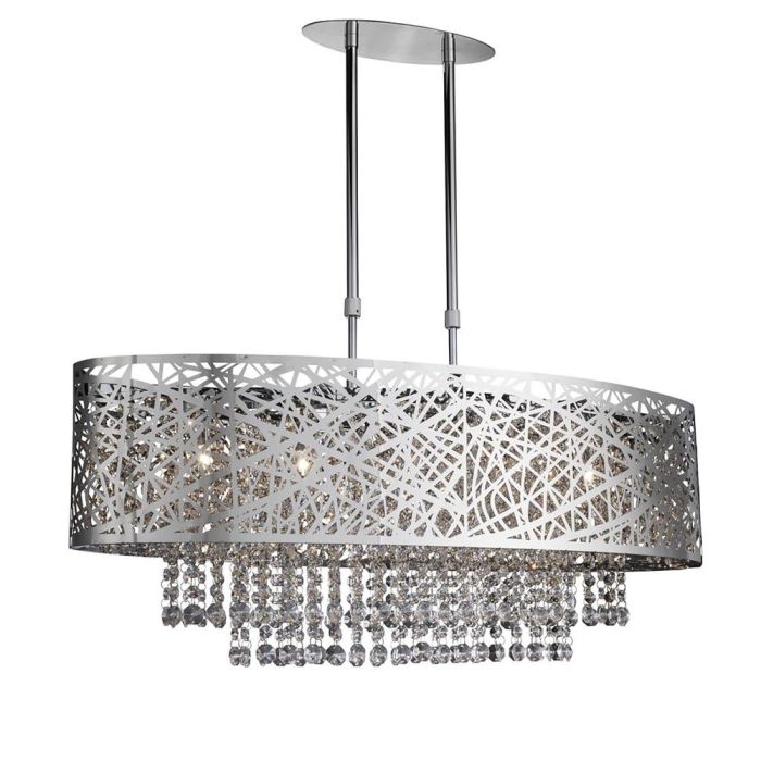 Searchlight Mica Ceiling Light 5 Lamps Dimmable Adjustable Chrome