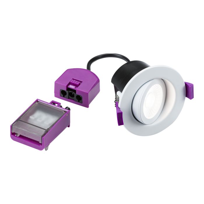 Knightsbridge 230V Fire Rated IP65 Tilt LED Downlight White