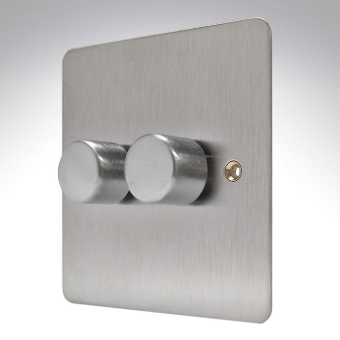MK Edge K14373BSSW 3 Gang SP 2 Way 10A Switch Brushed Steel White