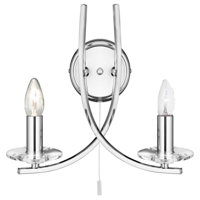 Searchlight Ascona Wall Light Chrome with Glass