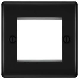 BG Nexus Metal Euro Front Plate 2 Module Matt Black