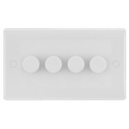 BG Electrical 884 200W Push Dimmer 4 Gang 2 Way White | Electricpoint