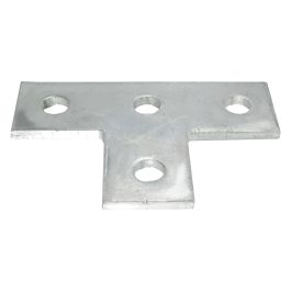 Flat T Bracket 4 Hole Galvanised Each