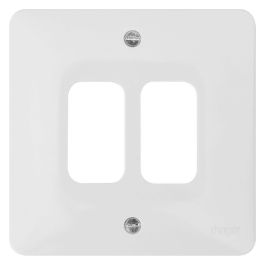 Hager Sollysta Grid Front Plate 2 Gang White WMGP2