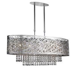 Searchlight Mica Ceiling Light 5 Lamps Dimmable Adjustable Chrome