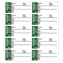 PAT Pass Test Labels Small 35 x 15mm Vinyl Self Adhesive 50 Pack