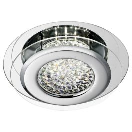 Searchlight Vesta LED Flush Chrome with Clear Crystal
