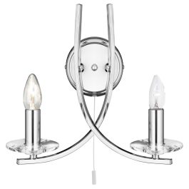 Searchlight Ascona Wall Light Chrome with Glass