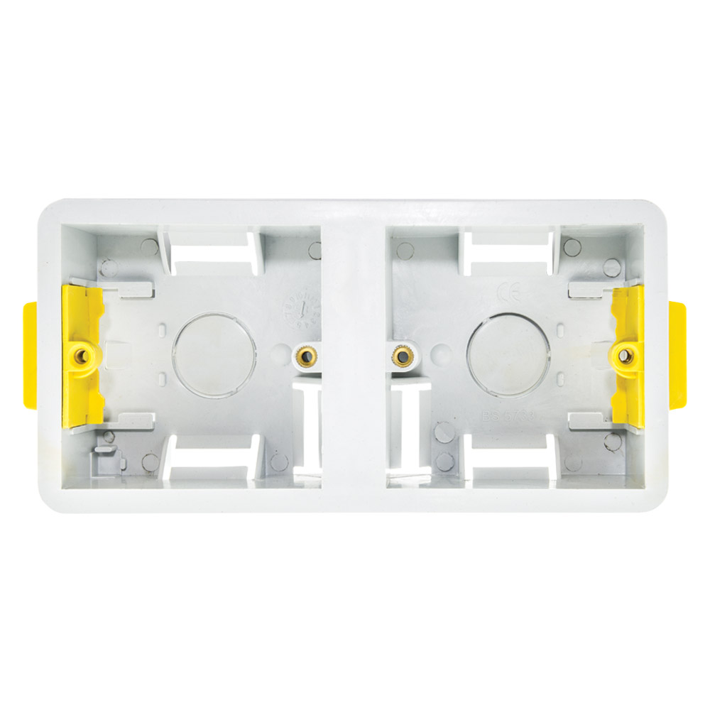 Appleby Dry Lining Box 2 Gang 35mm Deep Double Plate White