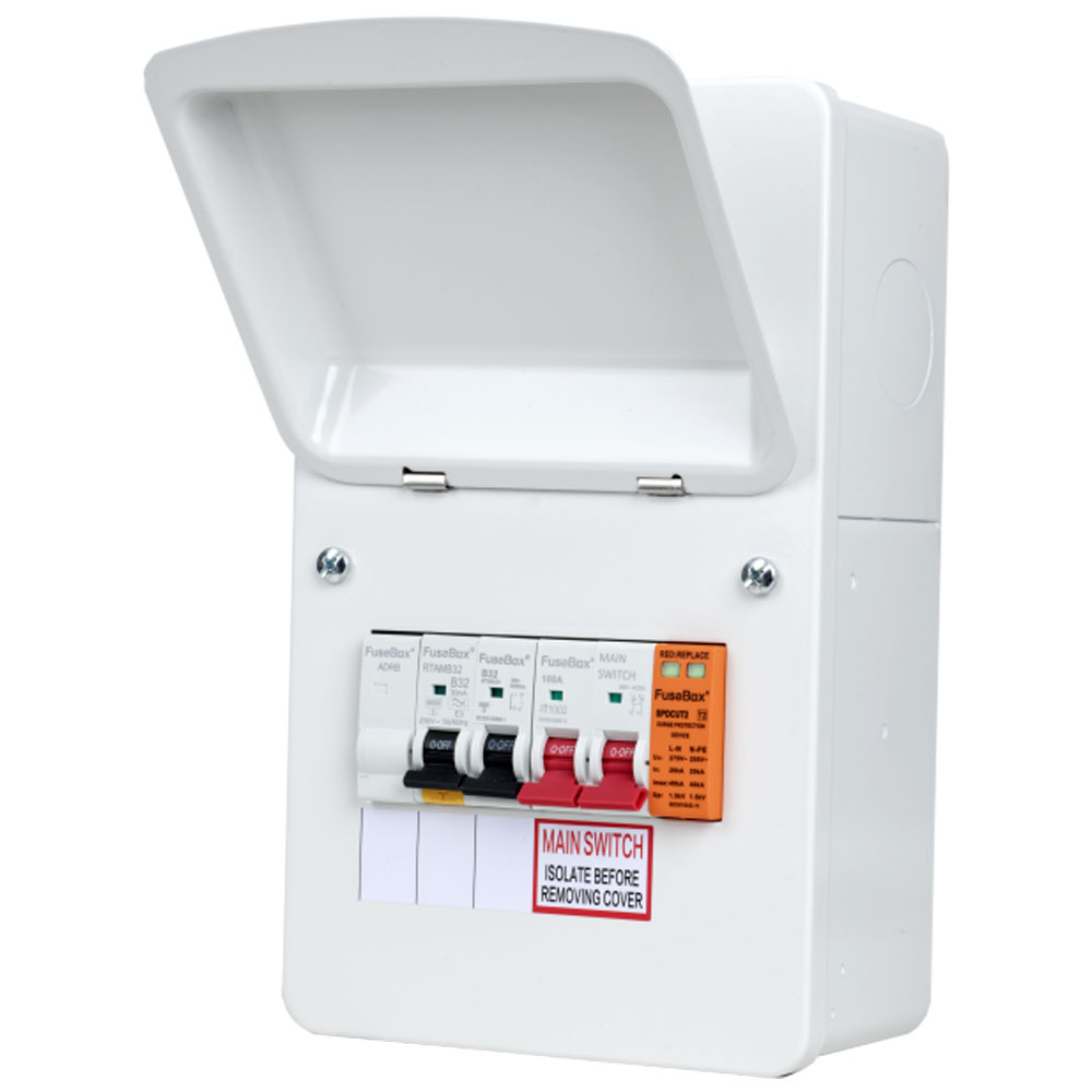 Fusebox TPN07FBX | 7 WAY T2 SPD 125A 4P Distribution Board