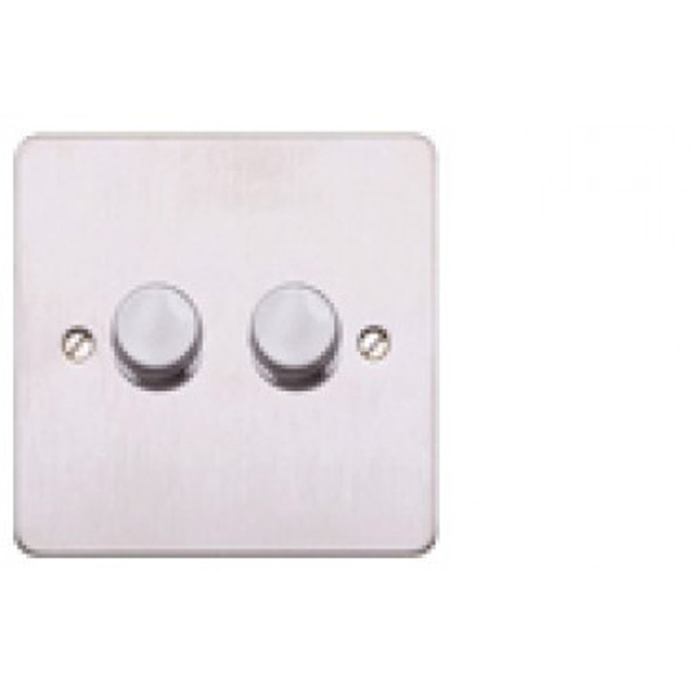 MK Edge K14373BSSW 3 Gang SP 2 Way 10A Switch Brushed Steel White