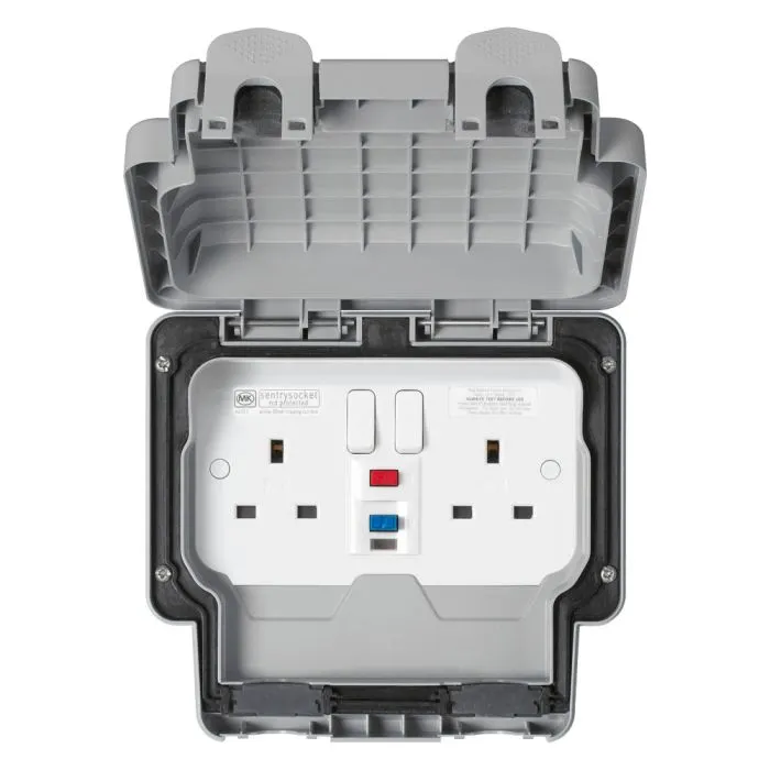 MK Masterseal K56231GRY 13A SP RCD Switch Socket 2 Gang IP66 Reviews ...